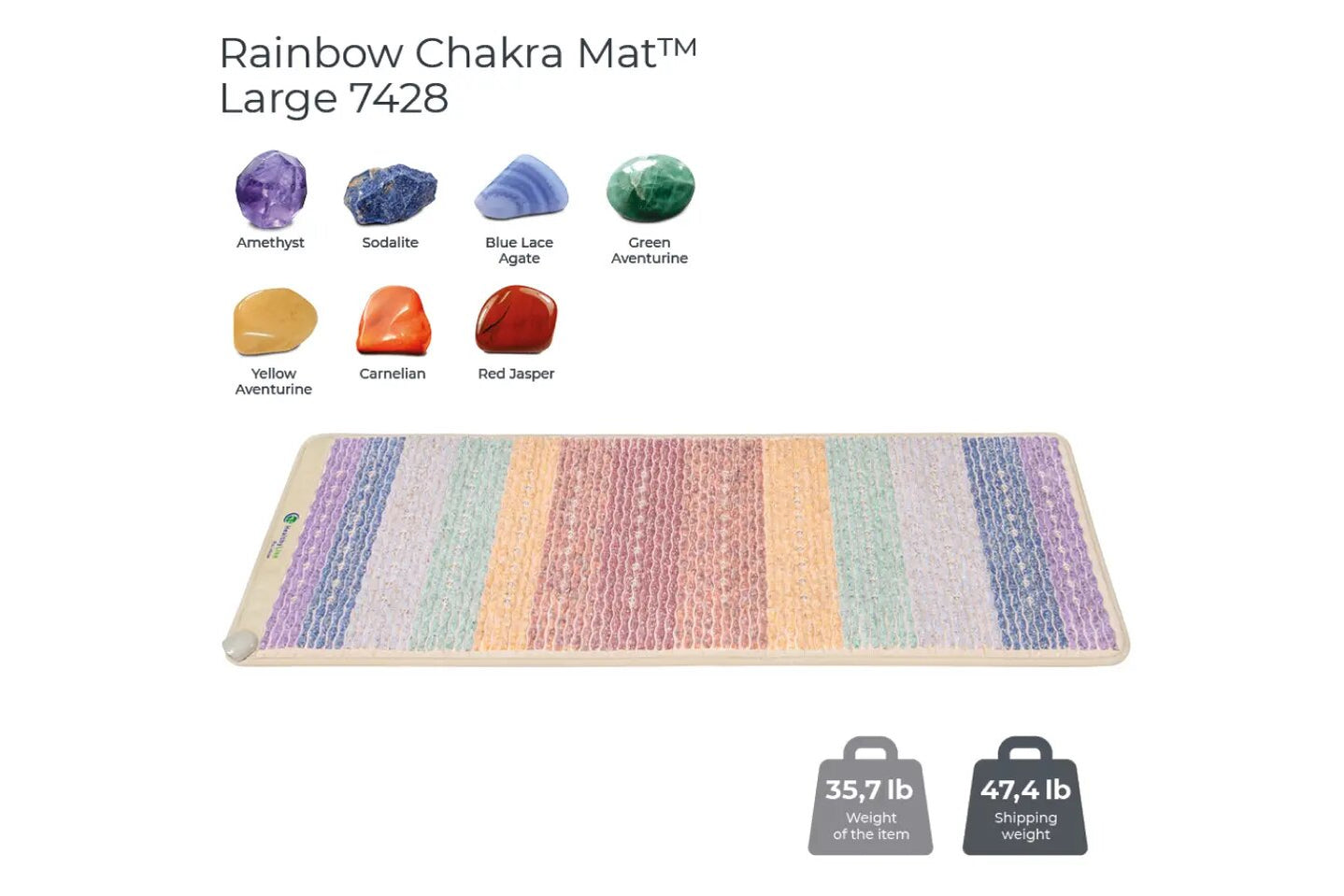 HealthyLine Rainbow Chakra Mat Large 7428 Firm – Photon PEMF InfraMat ...
